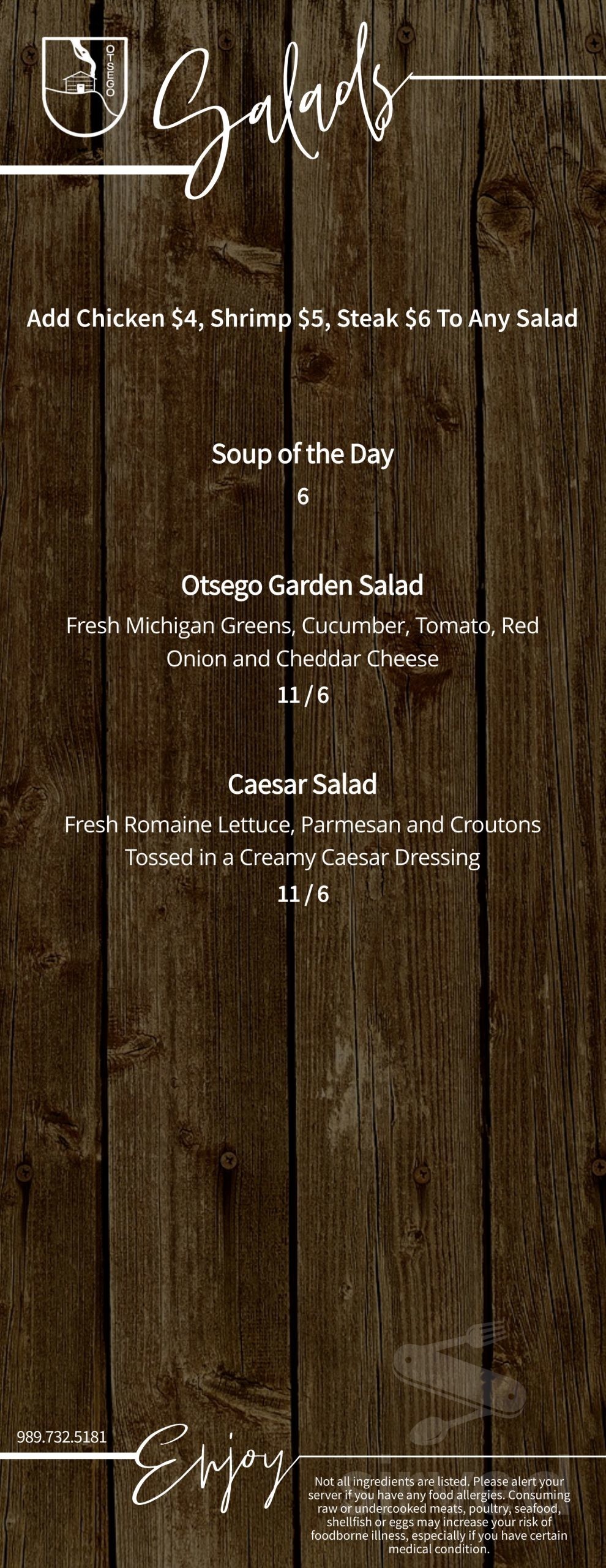 The Duck Blind Grill, Gaylord menu in Gaylord, Michigan, USA