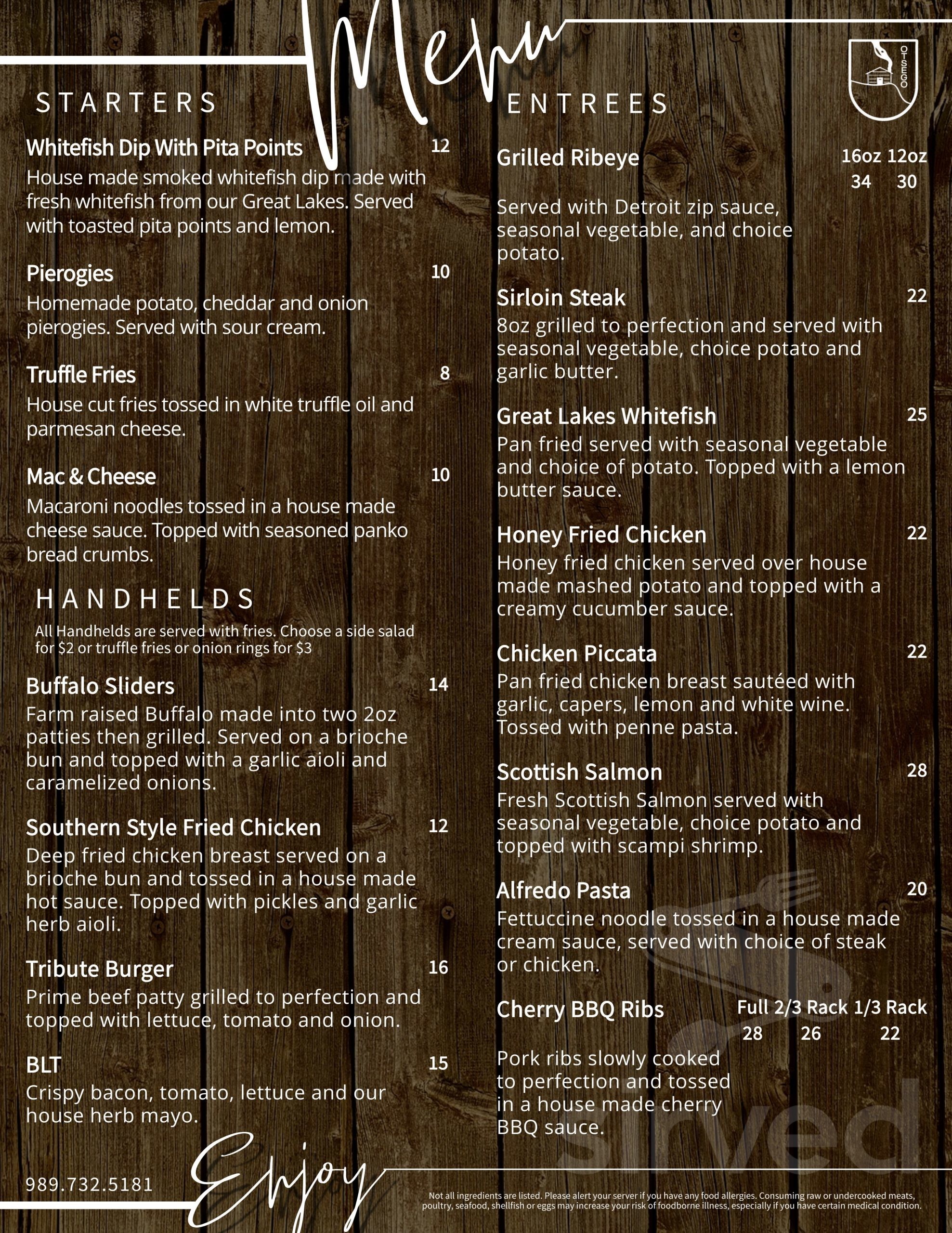 Menu - Gaylord MI's The Duck Blind Grill, Gaylord | Sirved