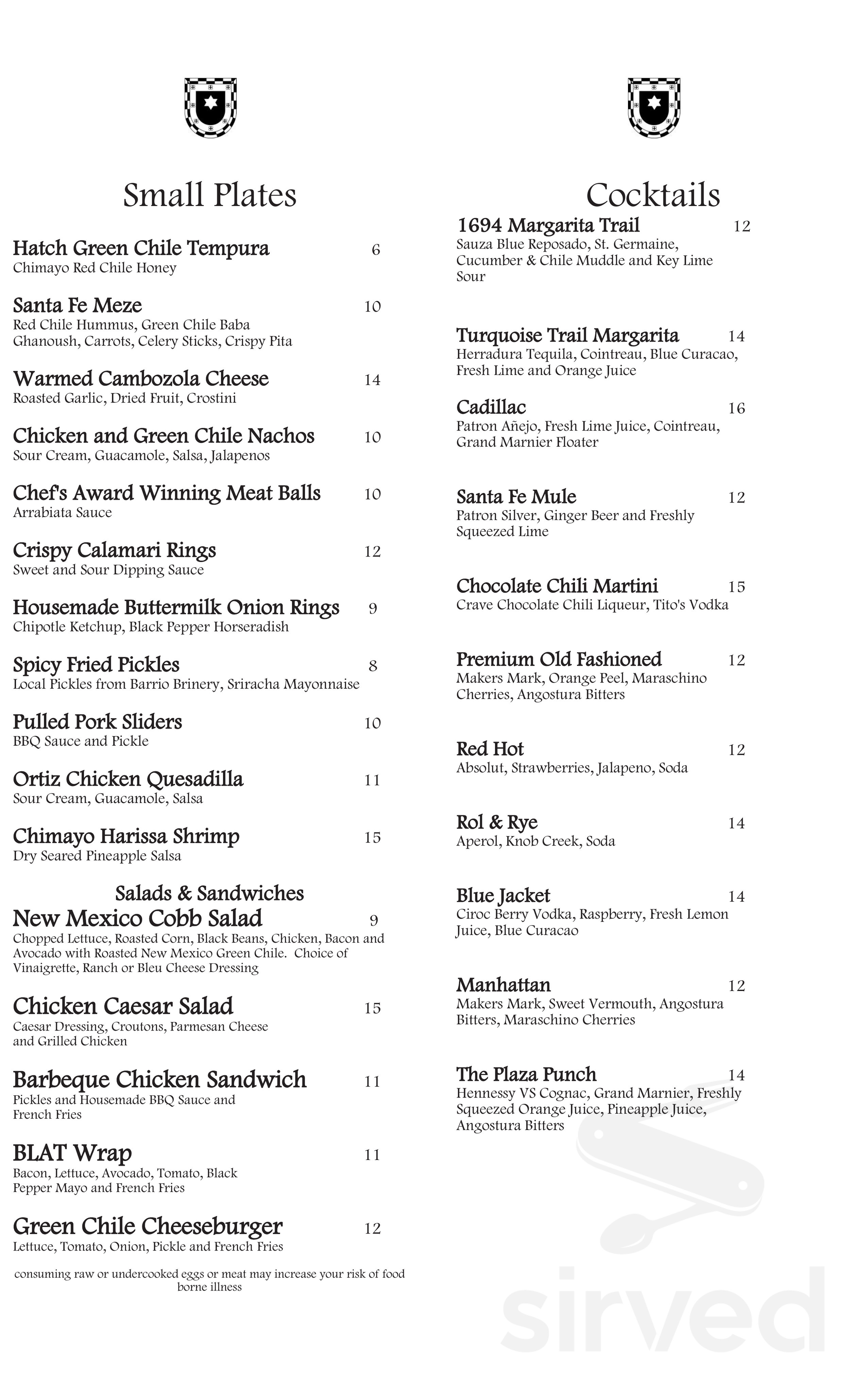 Ortiz menus in Santa Fe, New Mexico, United States
