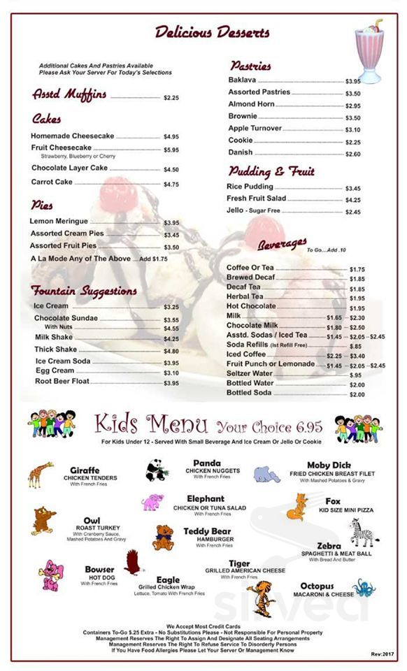 Roscoe Diner menu in Roscoe, New York, USA