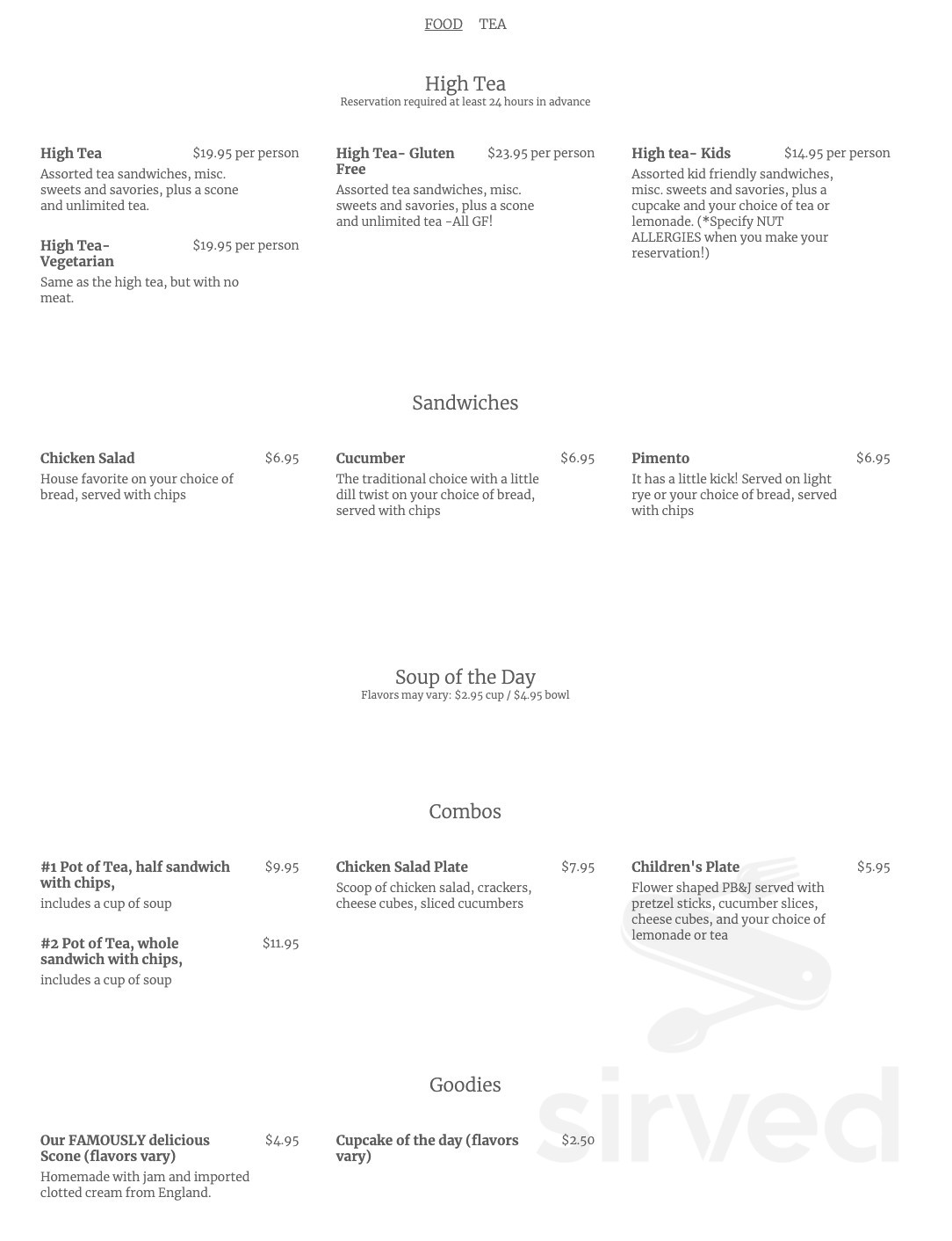 Communitea Cafe menus in Dayton, Ohio, United States