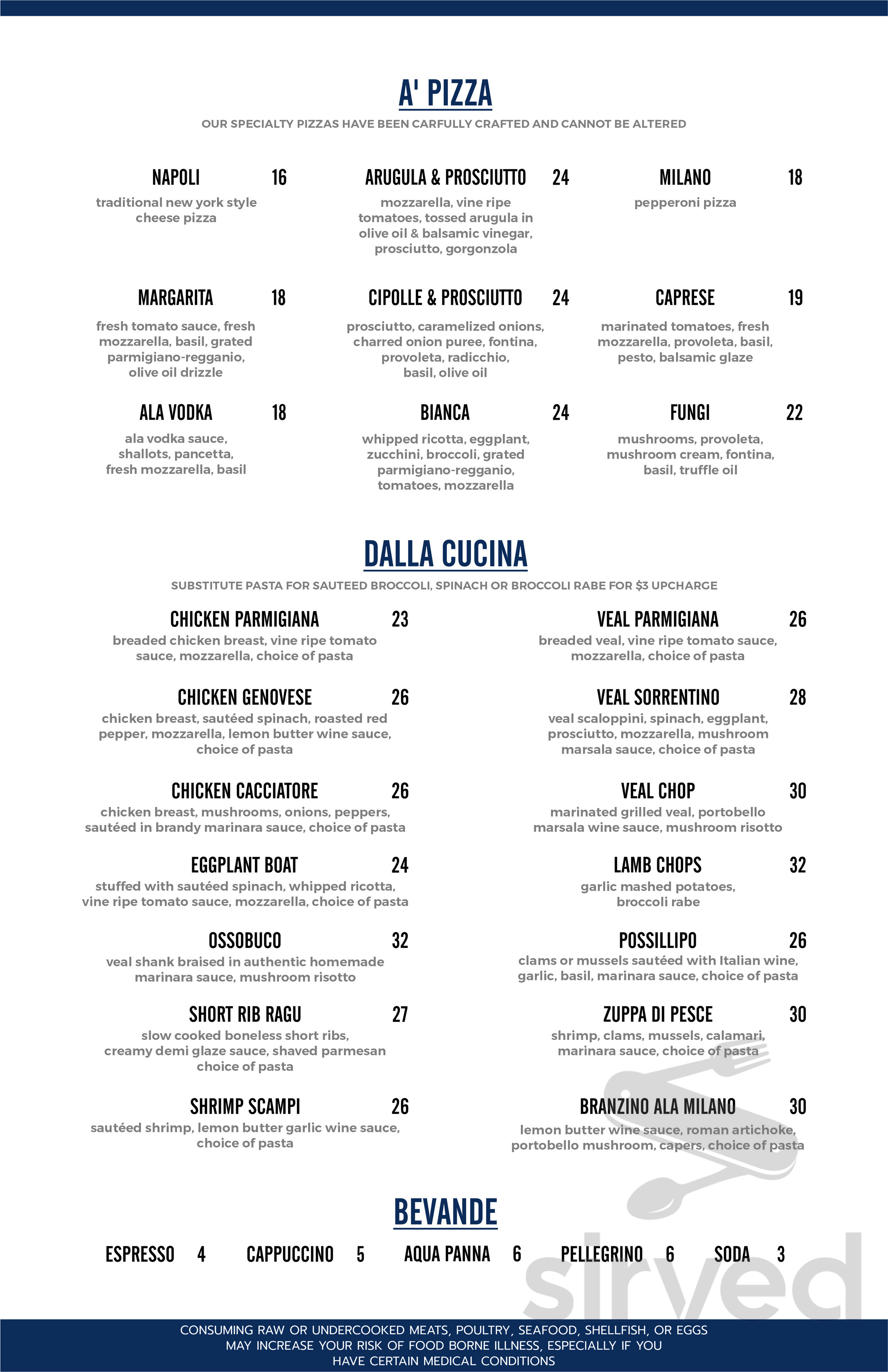 Cucina di Milano menu in Sea Ranch Lakes, Florida, USA