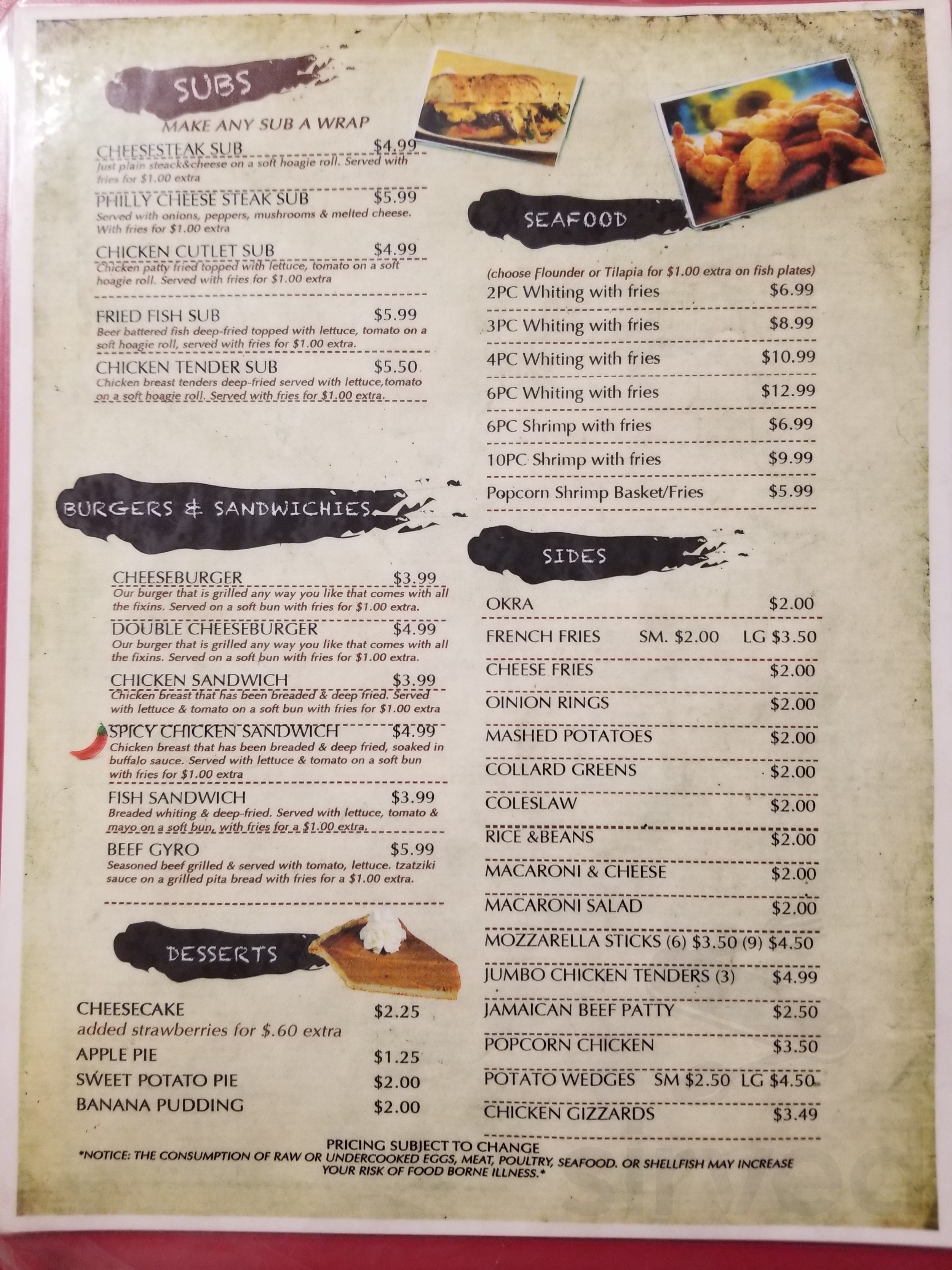 Crown Fried Chicken Fayetteville menu in Fayetteville, North Carolina, USA