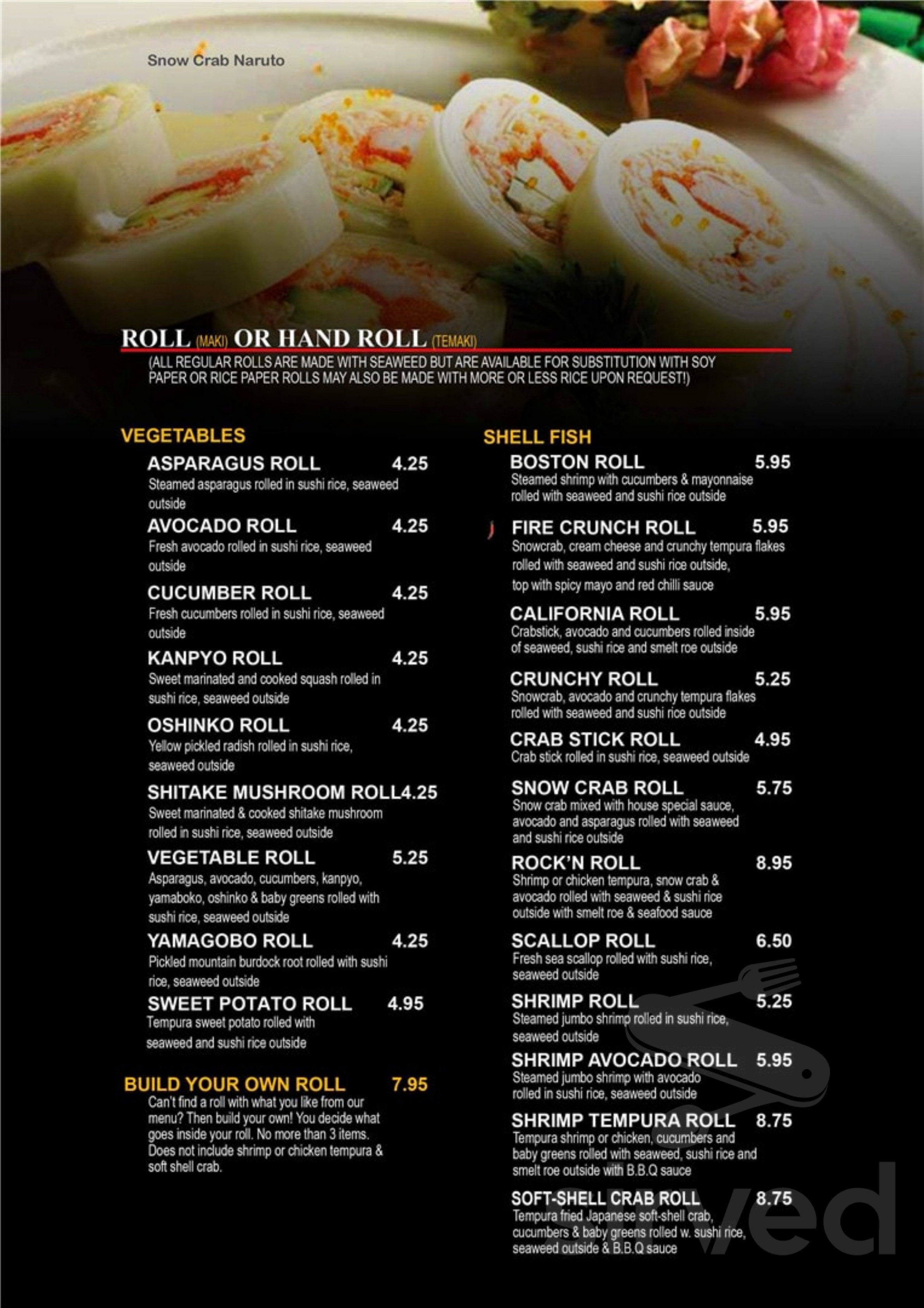 Menu - D'Iberville MS's Samurai Japanese Cuisine | Sirved