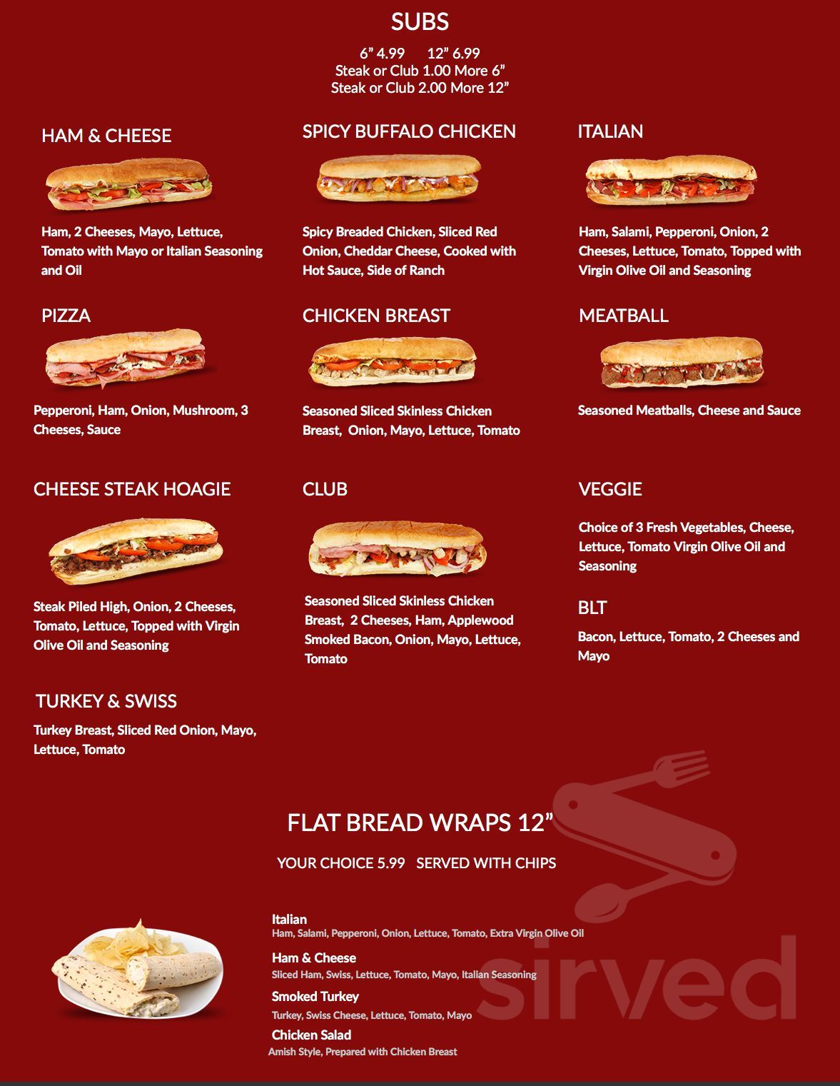 The Pizza Company menu in Davison, Michigan, USA