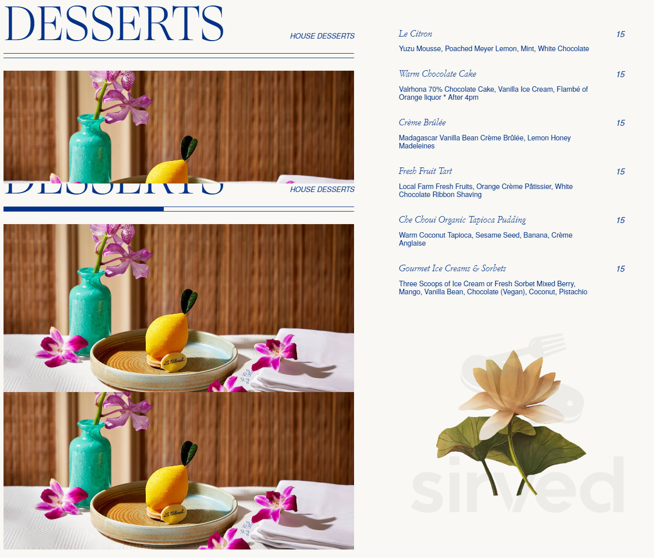 Le Colonial Lake Forest menu in Lake Forest, Illinois, USA