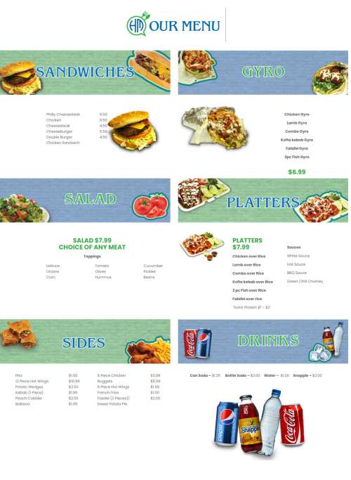 Hamza & Madina Halal Food menu in Commack, New York, USA