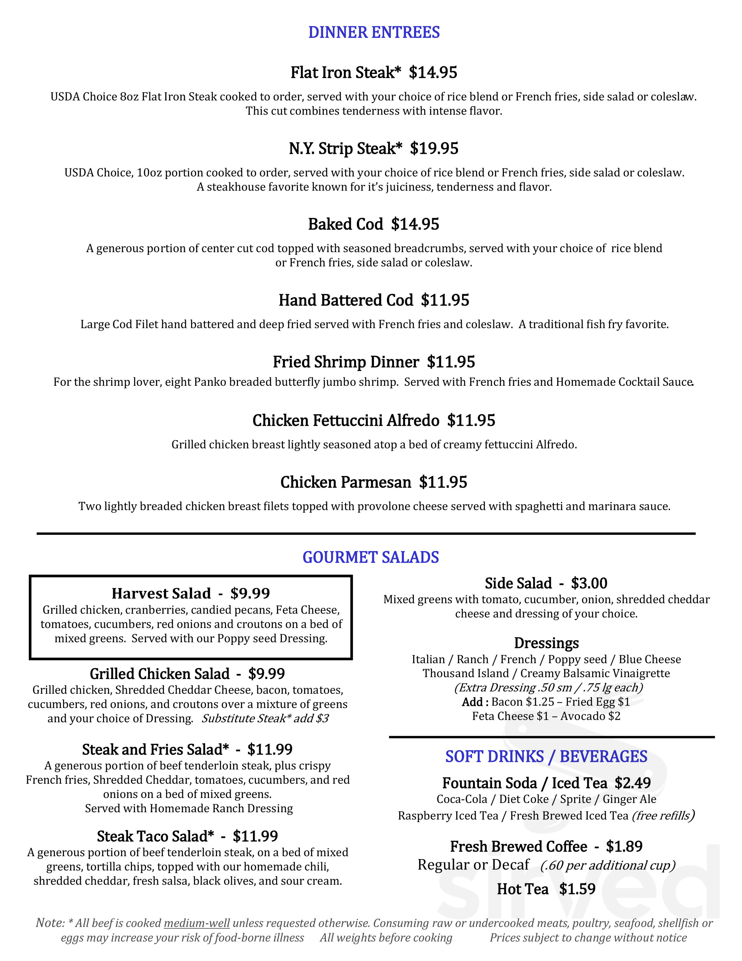 Pub 20 / The Ruffed Grouse menus in North East, Pennsylvania, United States