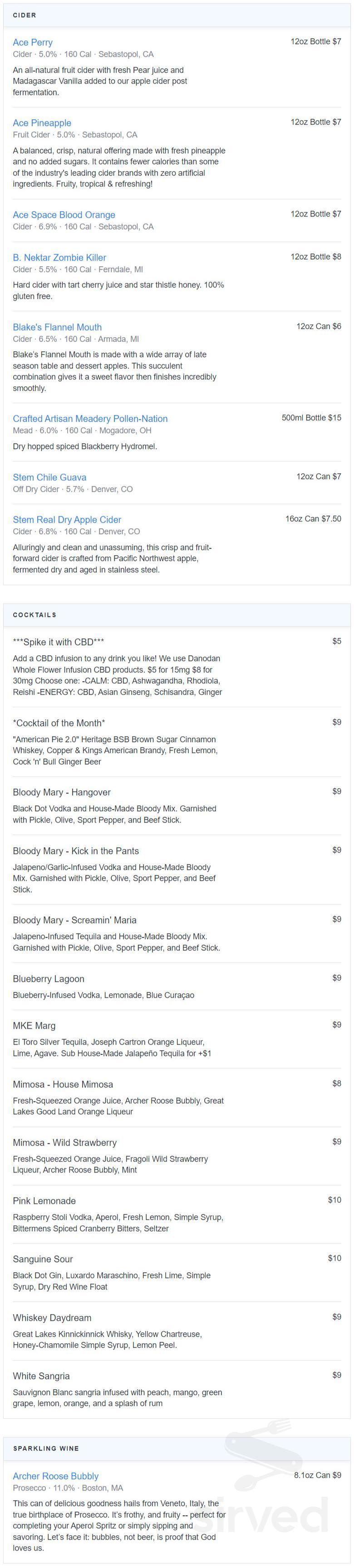 Menu - Milwaukee WI's Stack'd Burger Bar | Sirved