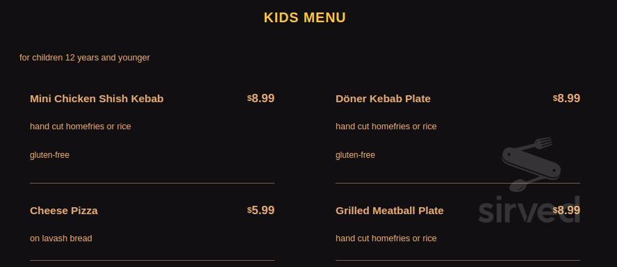 Tuckerbox menu in White River Junction, Vermont, USA