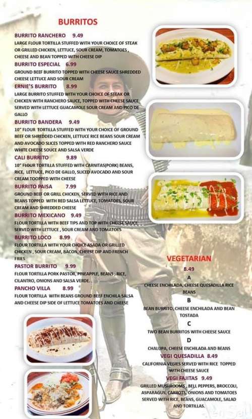 Candiles Mexican Restaurant menu in Augusta, Kansas, USA