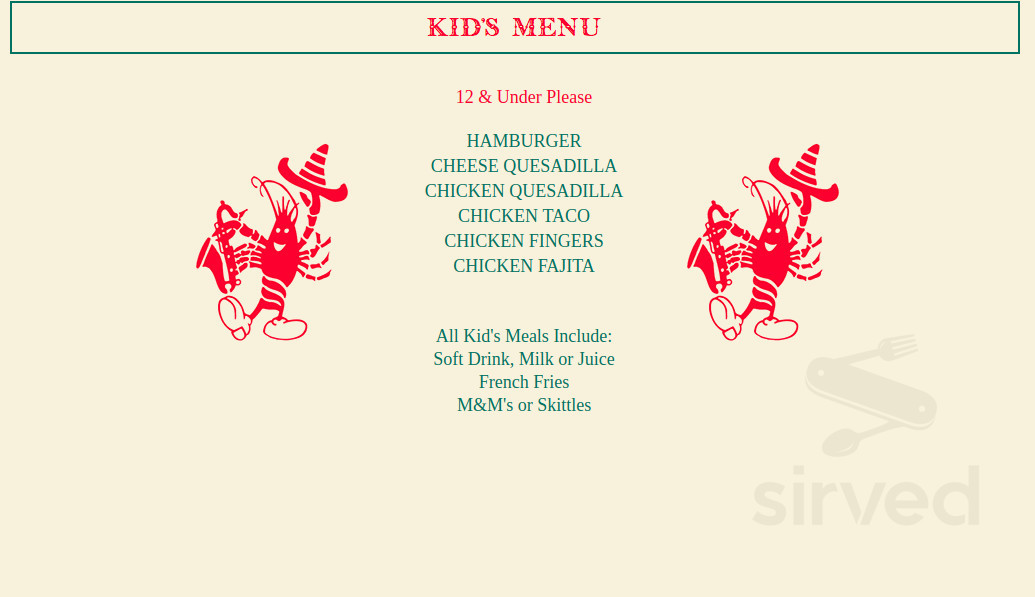 Border Cafe menu in Saugus, Massachusetts, USA