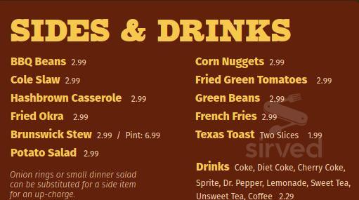 Smokey Joe's BBQ menu in Dothan, Alabama, USA