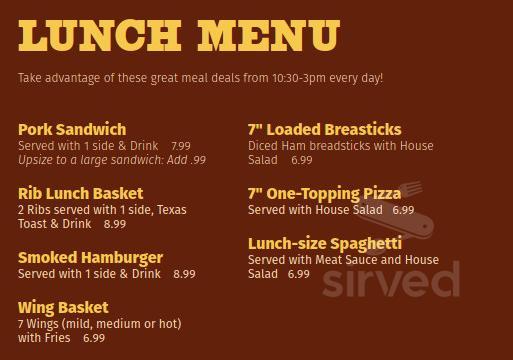 Smokey Joe's BBQ menu in Dothan, Alabama, USA