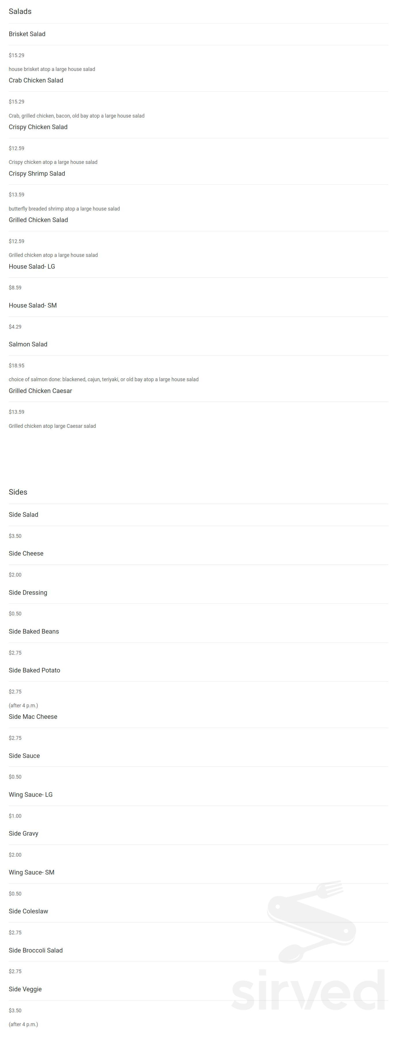 Hog's Hollow Saloon menu in Berwick, Pennsylvania, USA