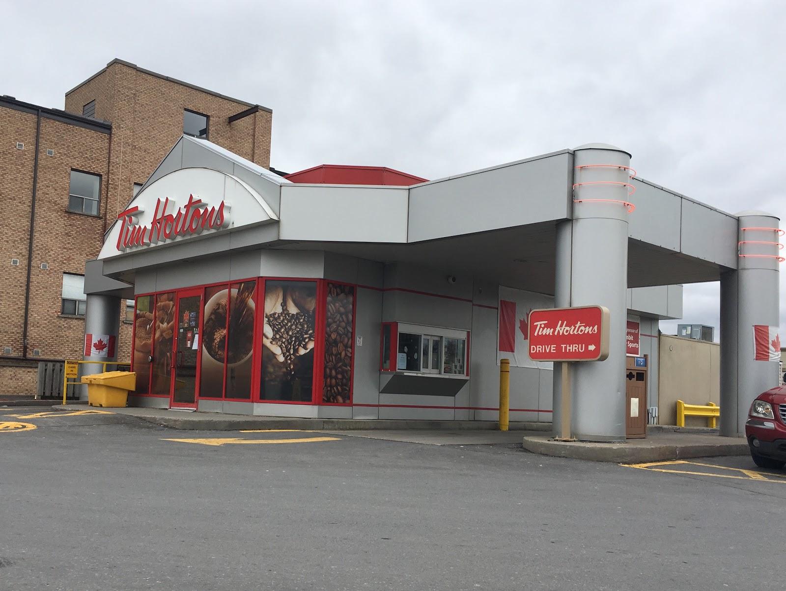 Tim Hortons menu in Cornwall, Ontario, Canada