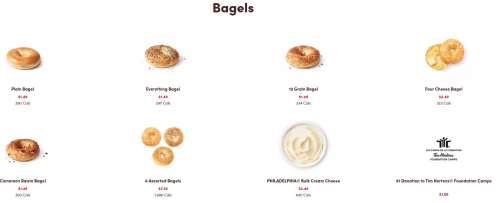 Tim Hortons menu in Halifax, Nova Scotia, Canada