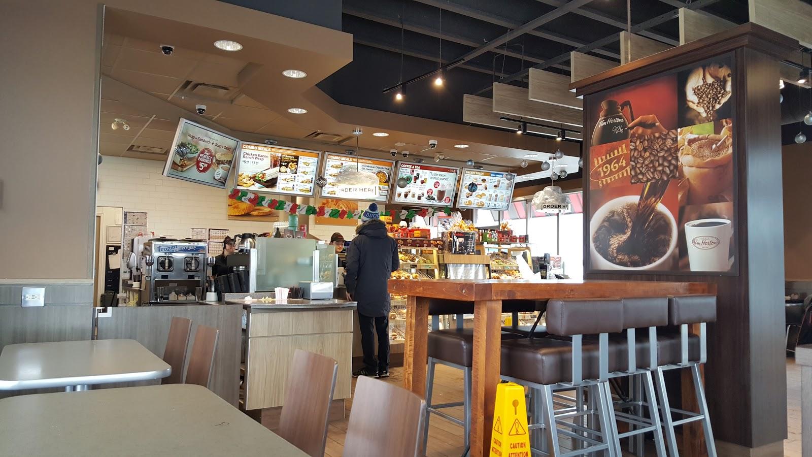 Tim Hortons menu in Sarnia, Ontario, Canada