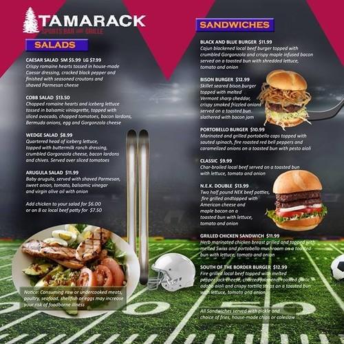 Tamarack Grill menu in East Burke, Vermont, USA