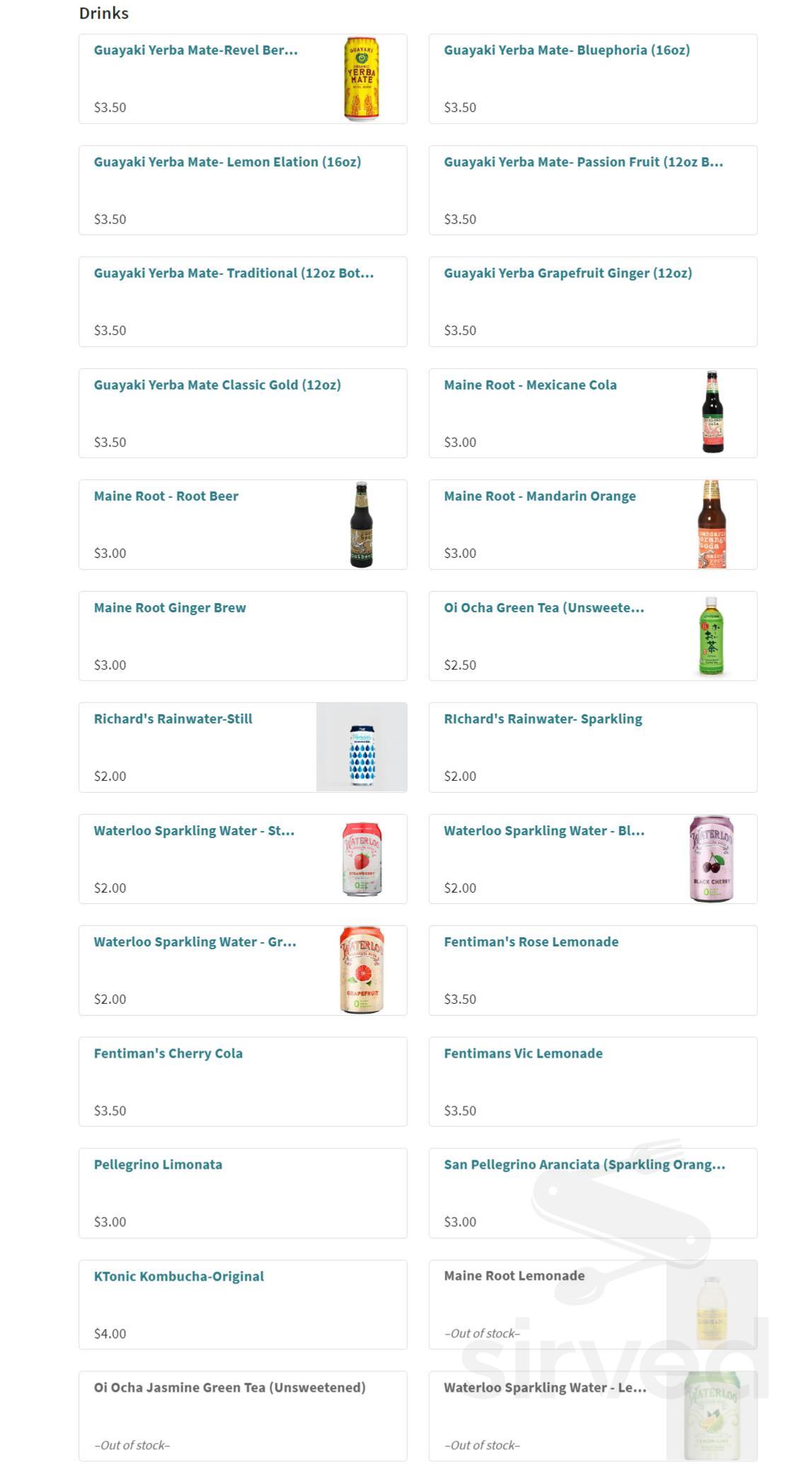 Big Nonna's menu in Austin, Texas, USA