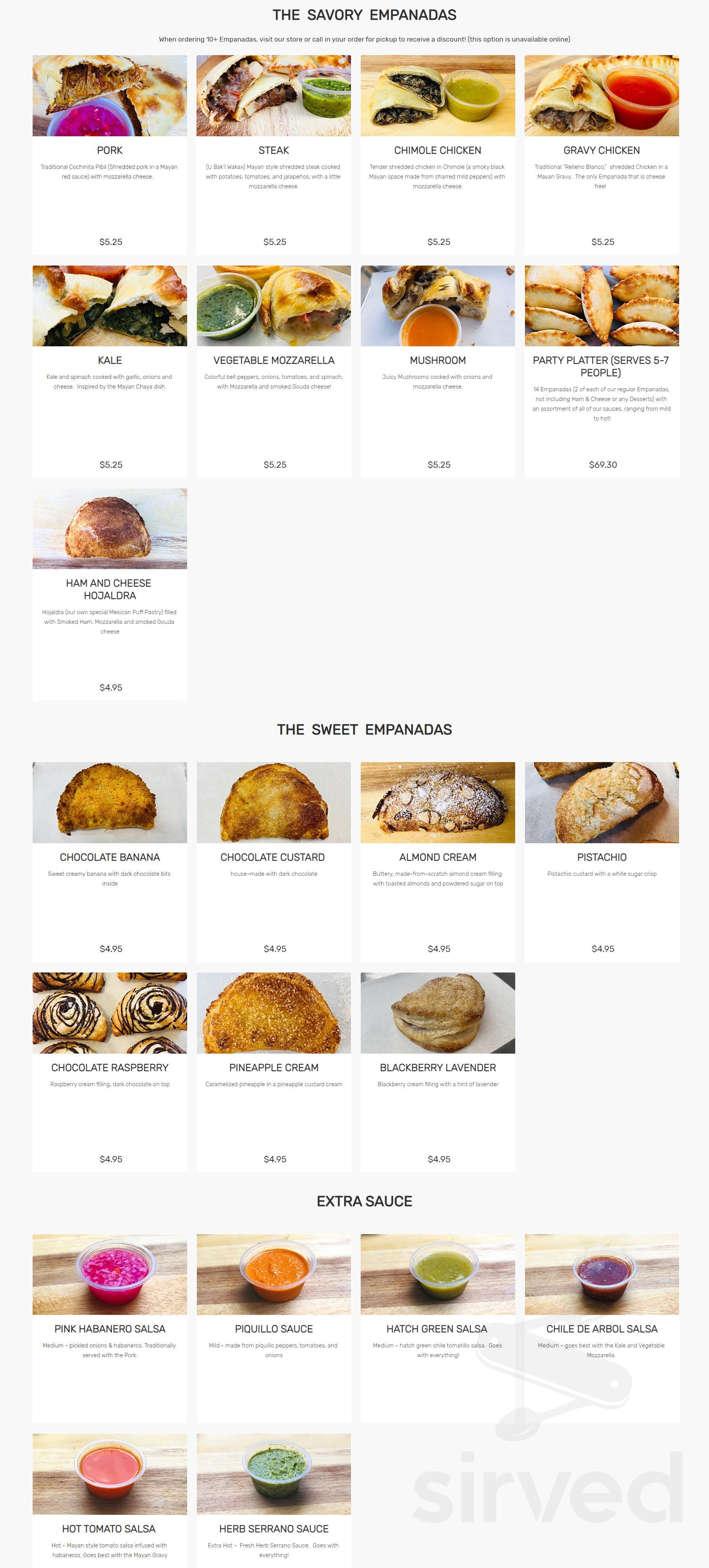 My Empanadas menu in Fort Collins, Colorado, USA
