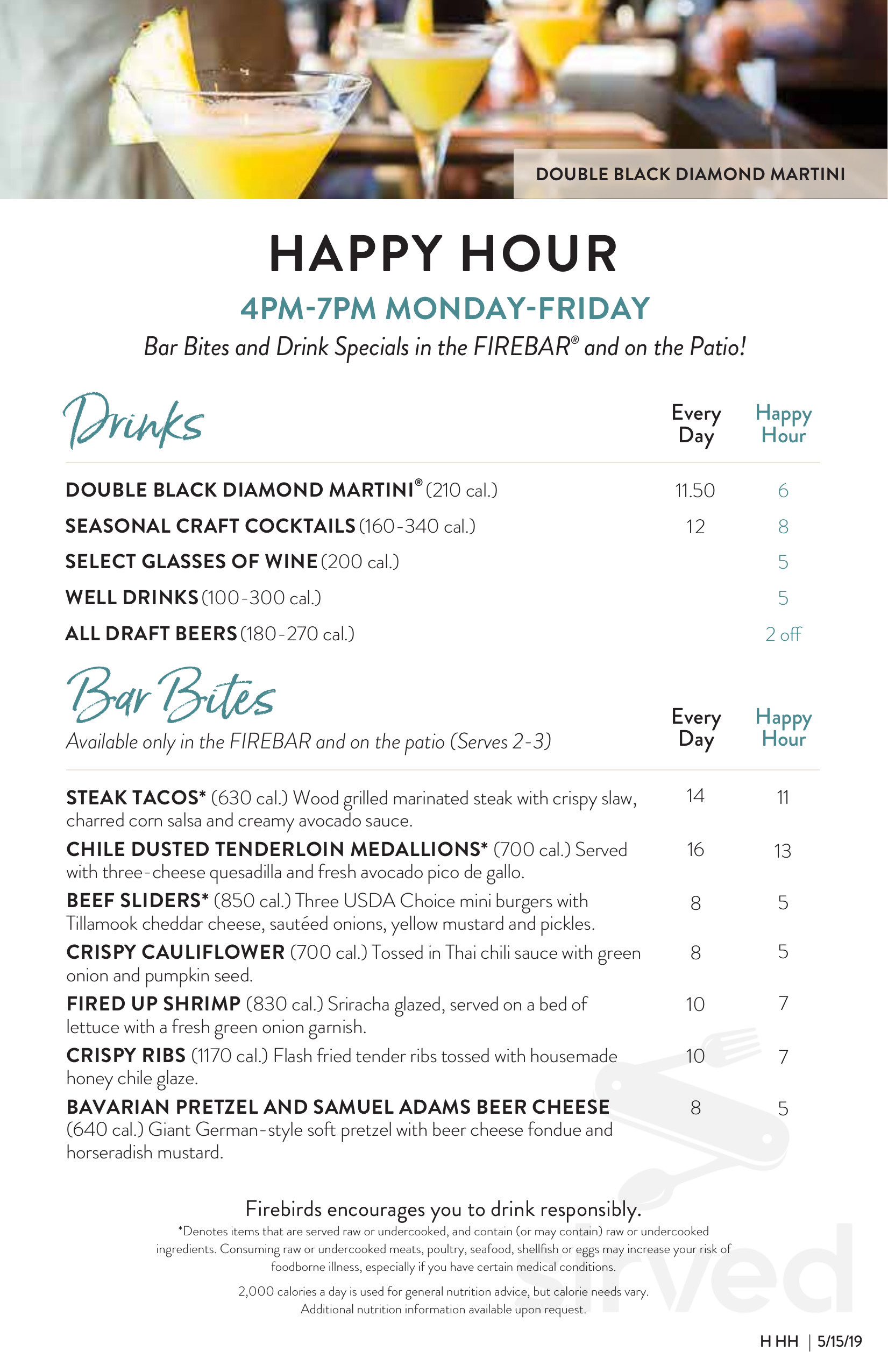 Firebirds Wood Fired Grill menu in Brentwood, Tennessee, USA