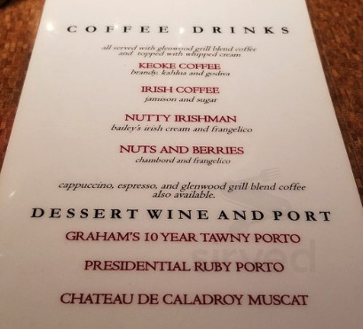 Menu for Glenwood Grill & Annex in Raleigh, NC | Sirved