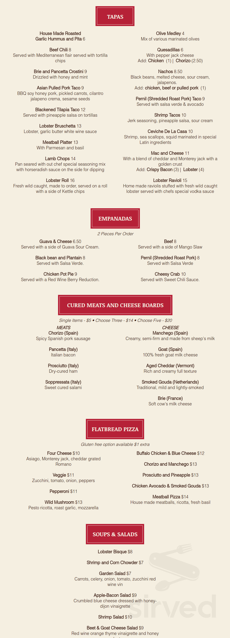 Menu - Nanuet NY's Jacqueline's on Main | Sirved