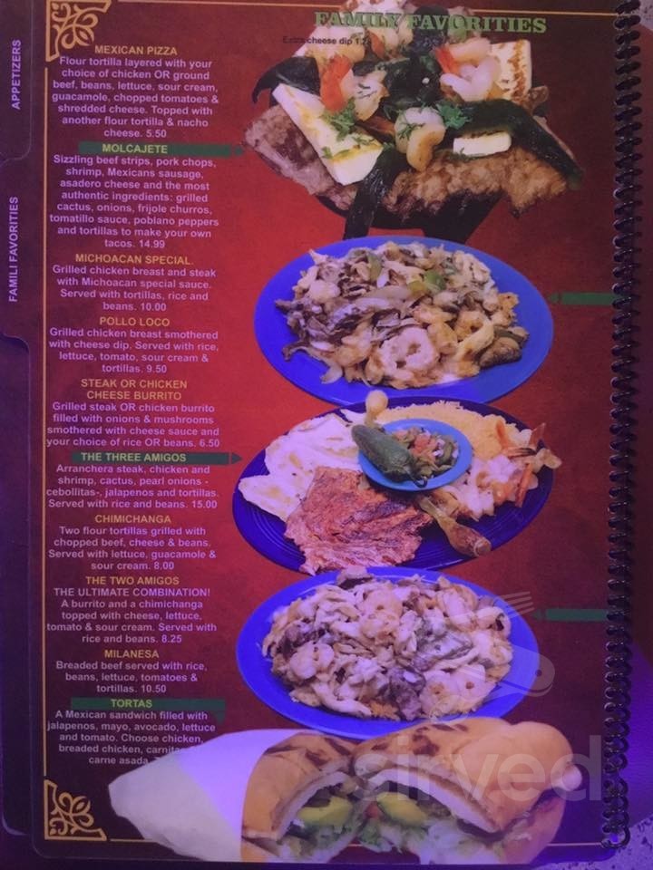 El michoacan mexican restaurant menus in Forest City, North Carolina ...