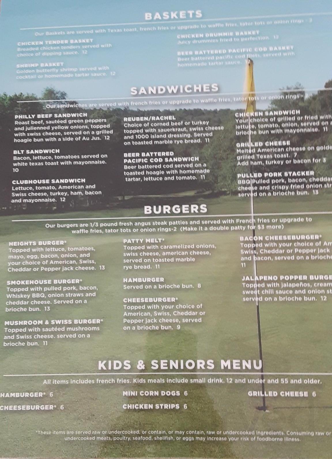The Heights Bar & Grill menus in Buffalo, Minnesota, United States