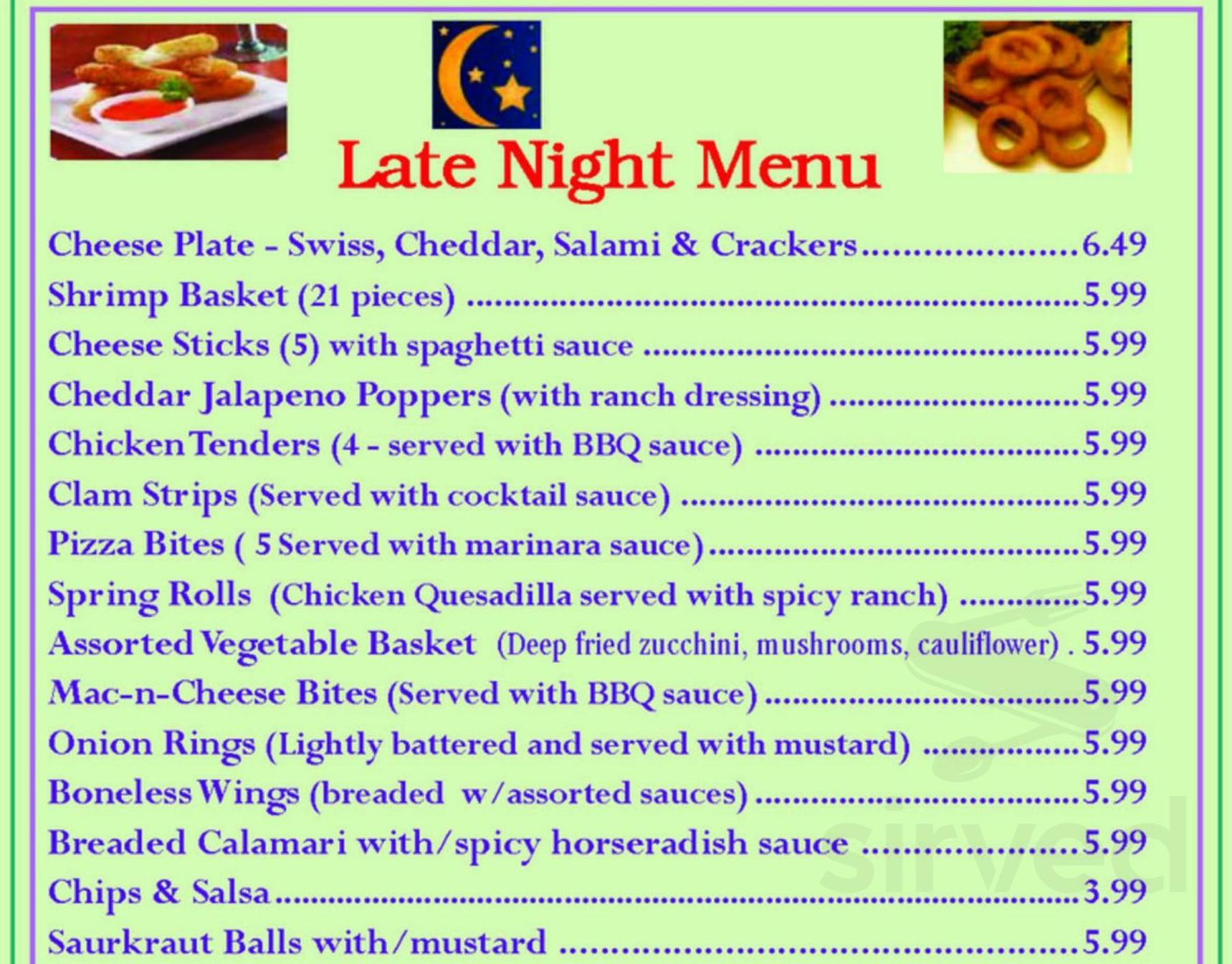 Chives menu in Alliance, Ohio, USA