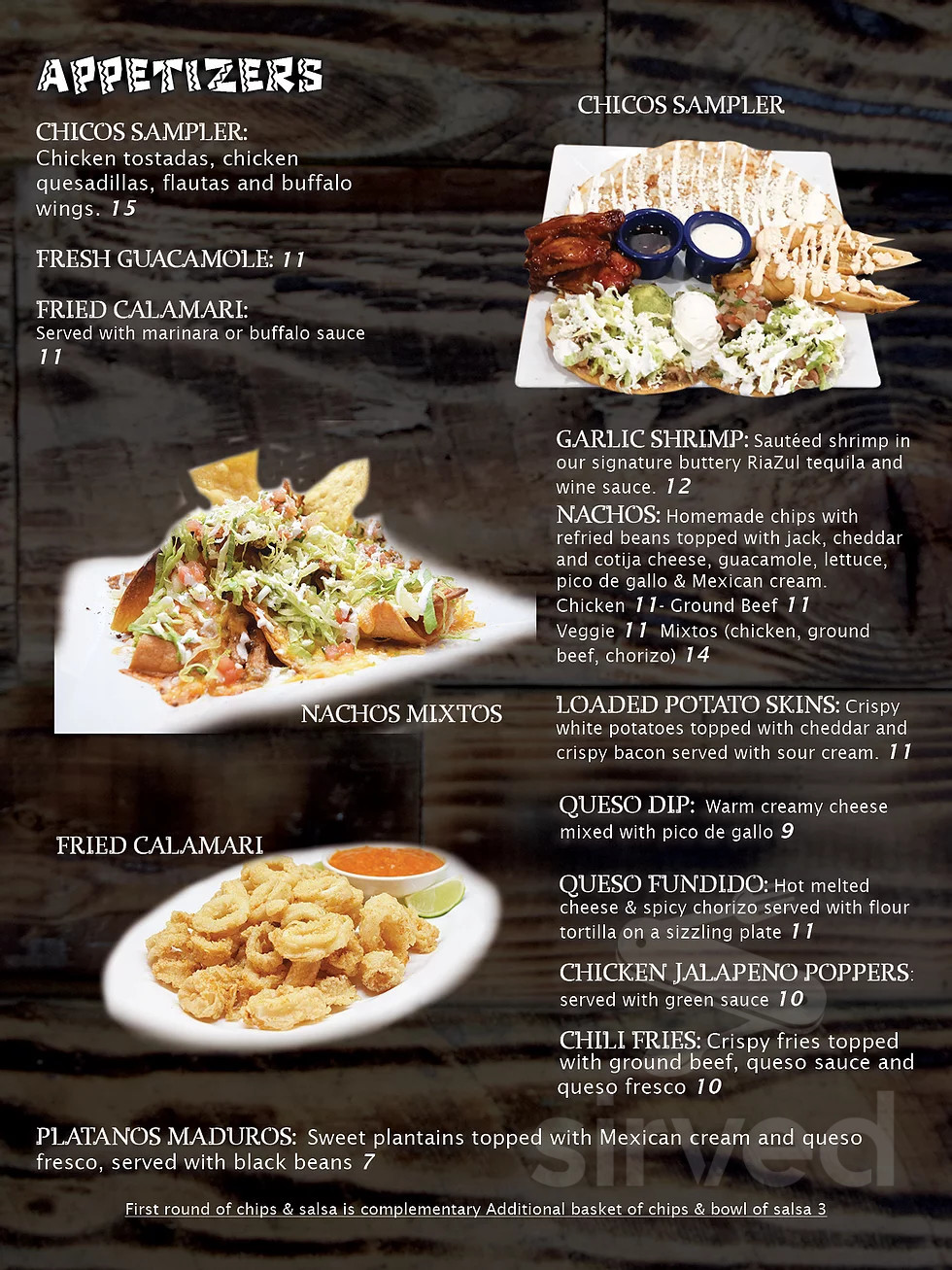 Chico's Mexican Grill menu in Denville, New Jersey, USA
