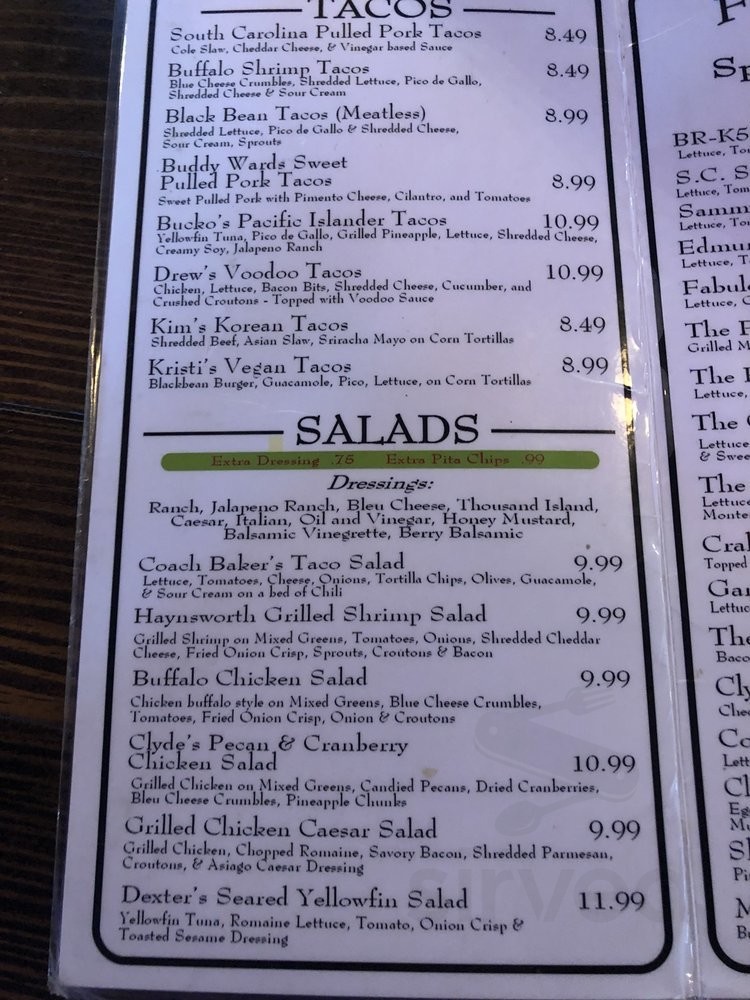 Menu for J O’Gradys in Sumter, South Carolina, United States