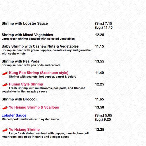 Kenny's Chinese Restaurant menu in Gardner, Massachusetts, USA