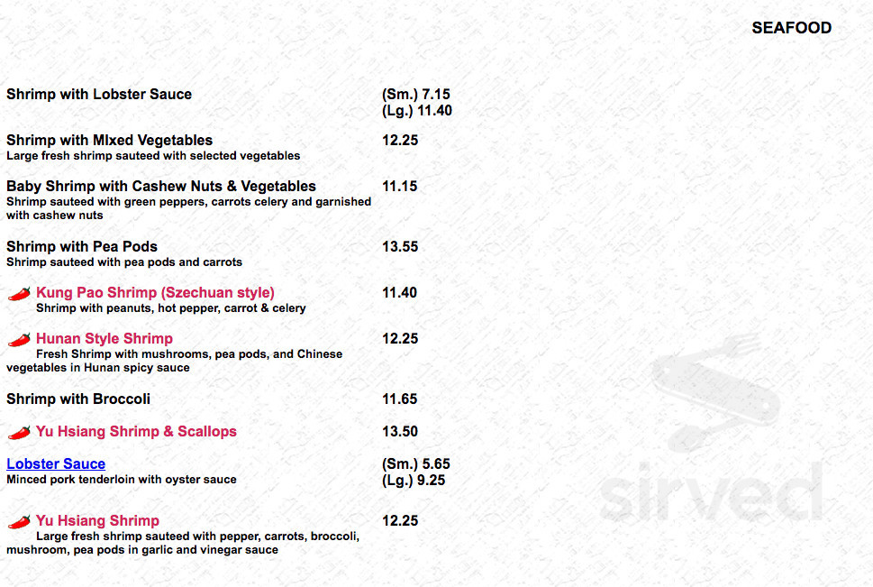 Kenny's Chinese Restaurant menu in Gardner, Massachusetts, USA