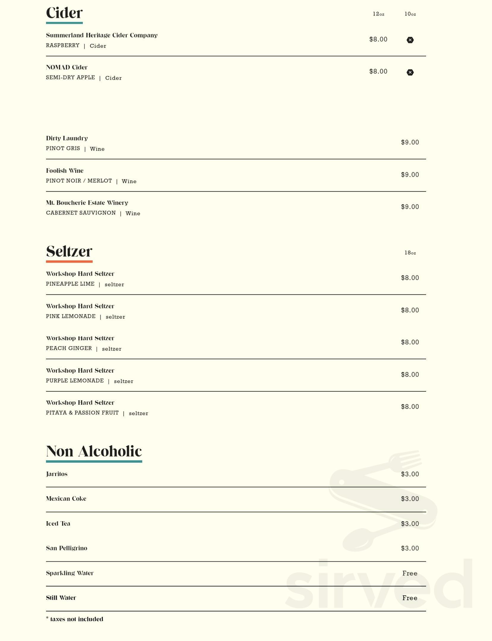 Neighbourhood Brewing menus in Penticton, British Columbia, Canada