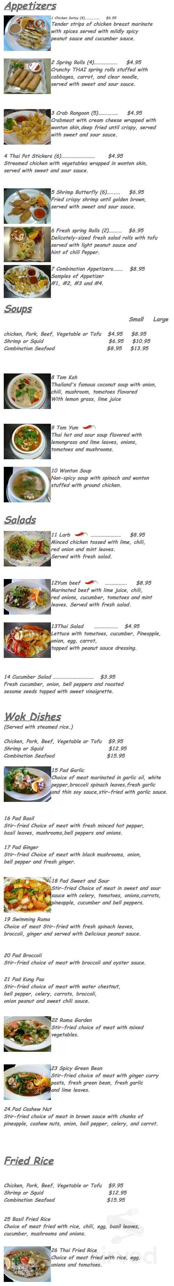 Menu - Blaine WA's Chada Thai | Sirved