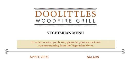 Menu for Doolittles Woodfire Grill in Golden Valley, MN | Sirved