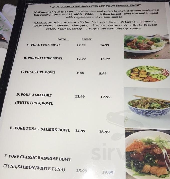bluefin menus in Memphis, Tennessee, United States