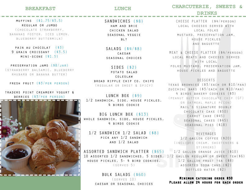 Menu - Westfield IN's Rail Cafe & Market | Sirved