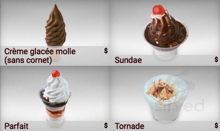 Le Laurier Restaurant/Crèmerie menu in Saint-Hyacinthe, Quebec, Canada