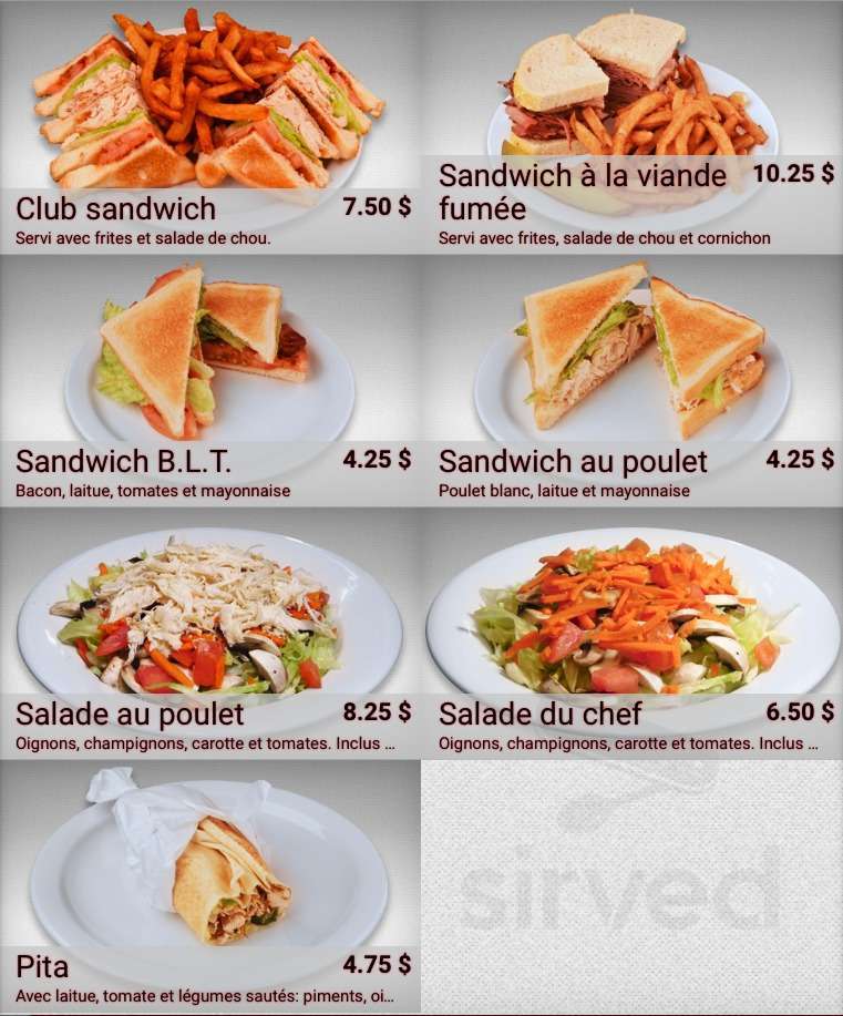 Le Laurier Restaurant/Crèmerie menu in Saint-Hyacinthe, Quebec, Canada