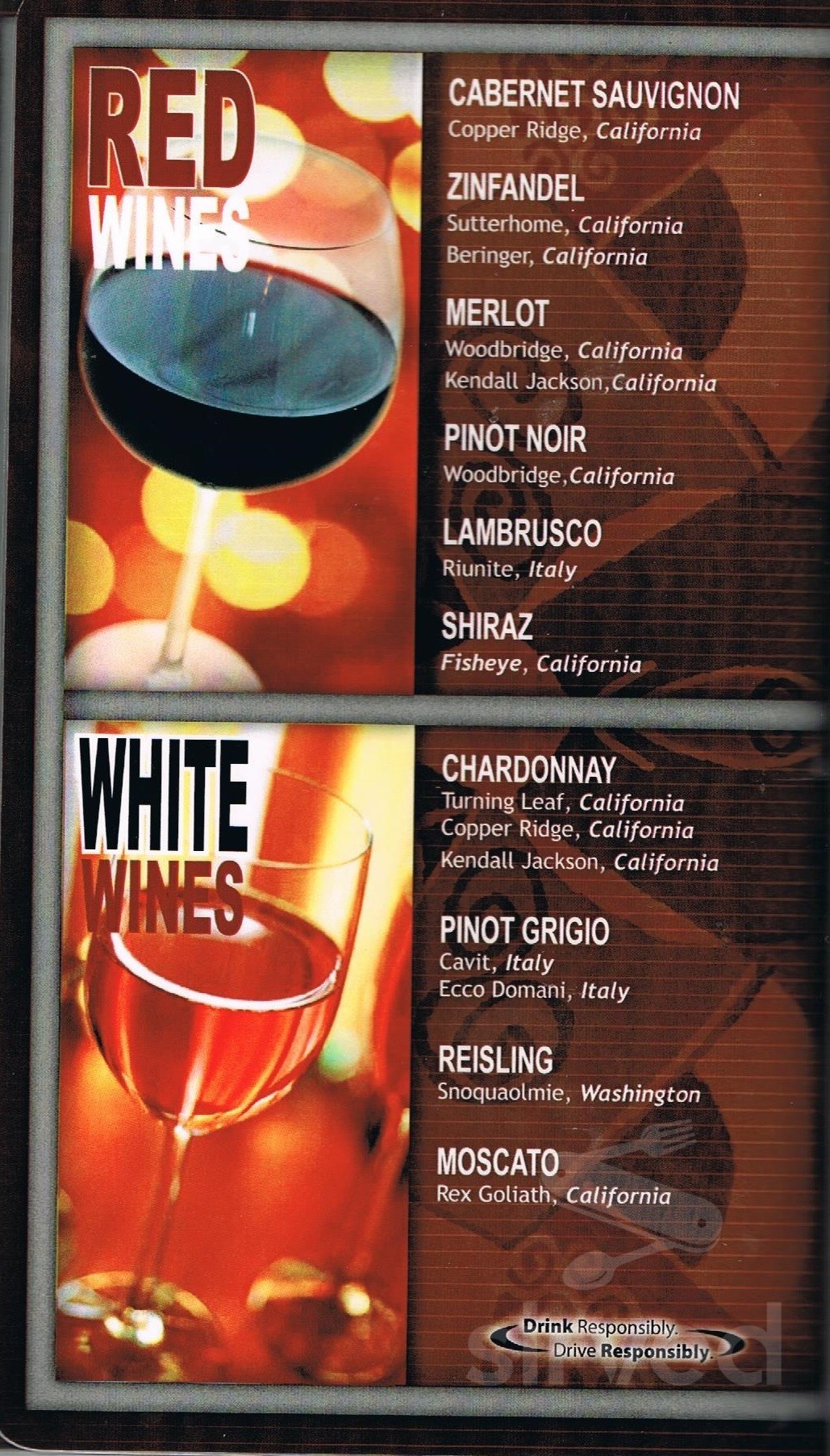 Superior menu in Emmaus, Pennsylvania, USA