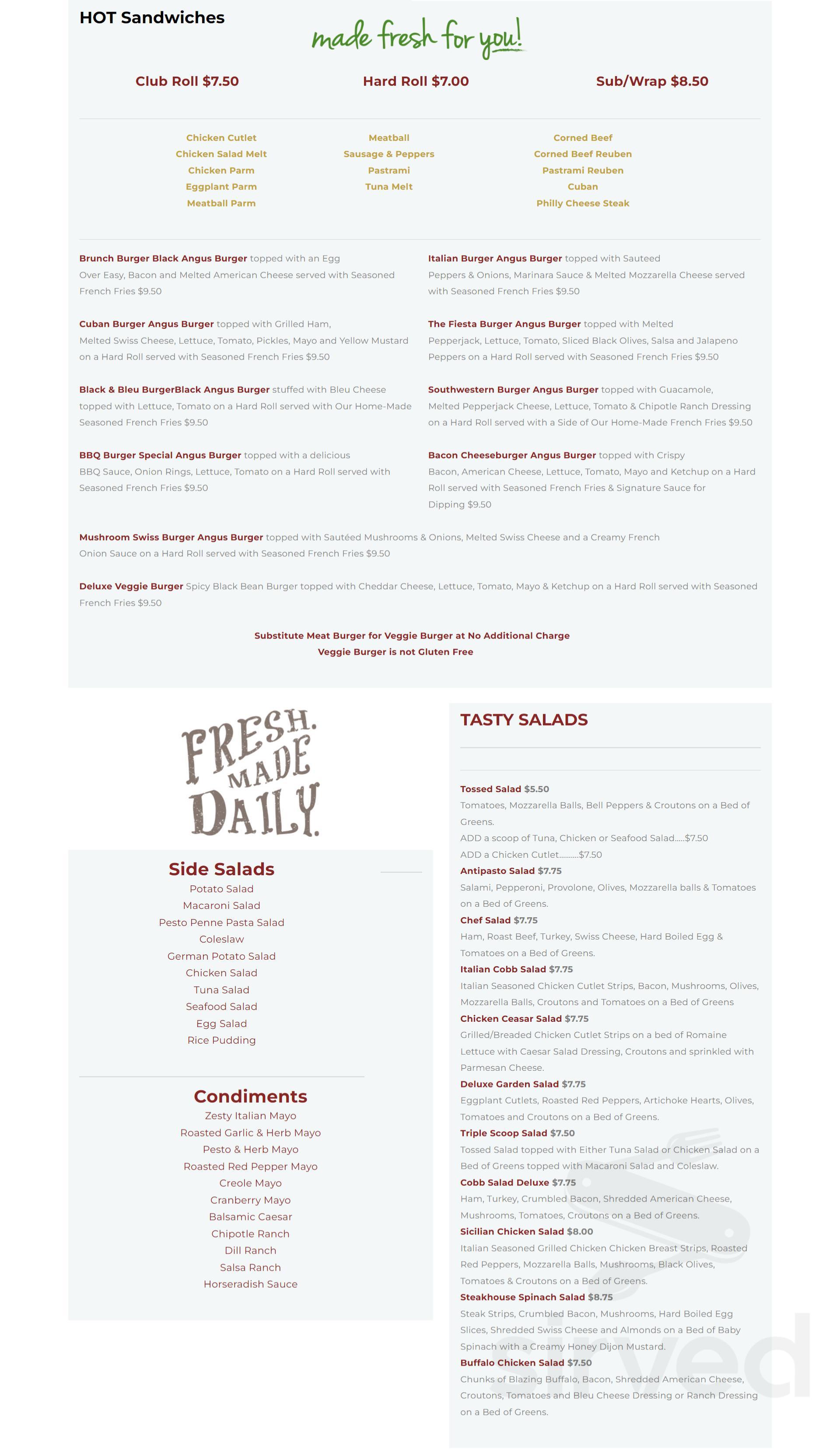 Noto's Italian Deli & Catering menus in Newburgh, New York, United States