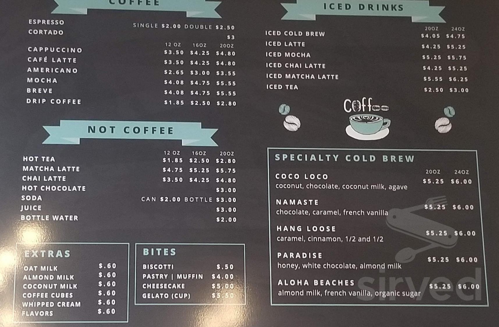 Cool Beans Cafe New Smyrna Beach menu in New Smyrna Beach, Florida, USA