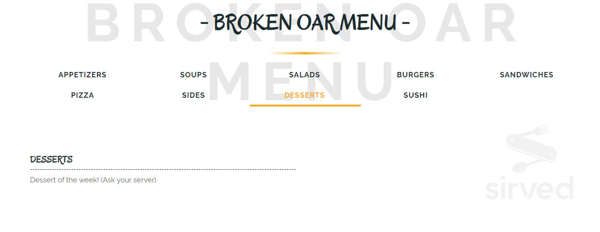 Broken Oar Bar & Grill menu in Glen Burnie, Maryland, USA