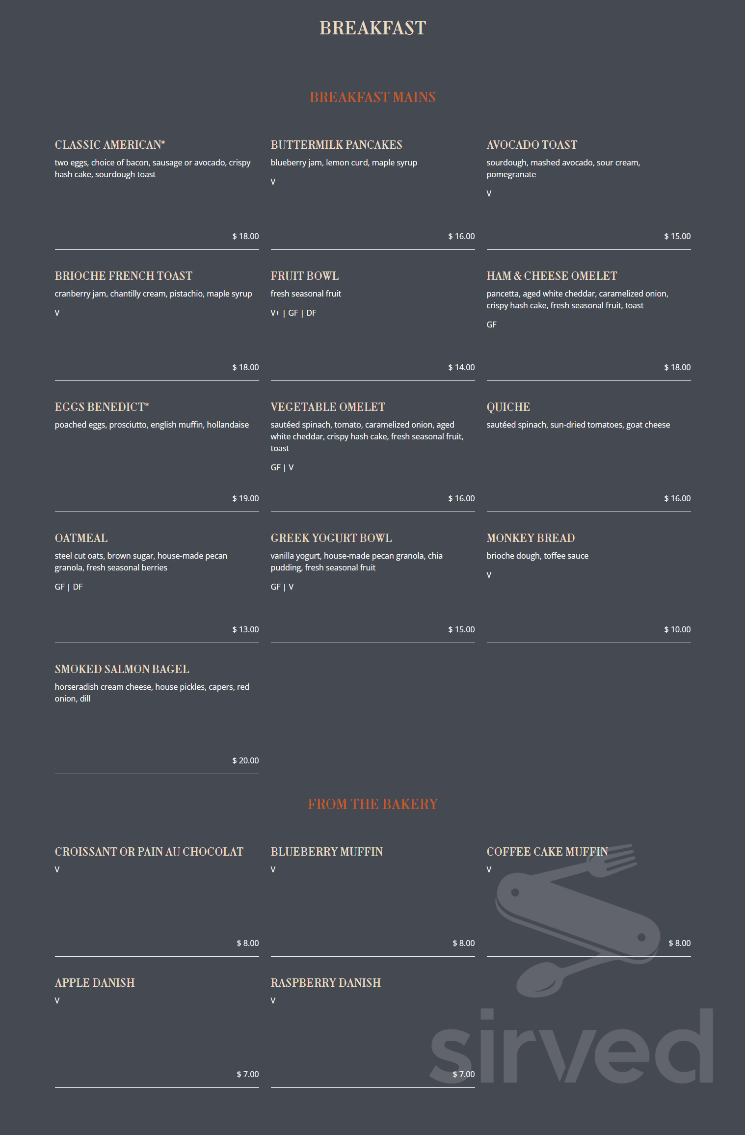 Ramsay's Kitchen menu in Boston, Massachusetts, USA