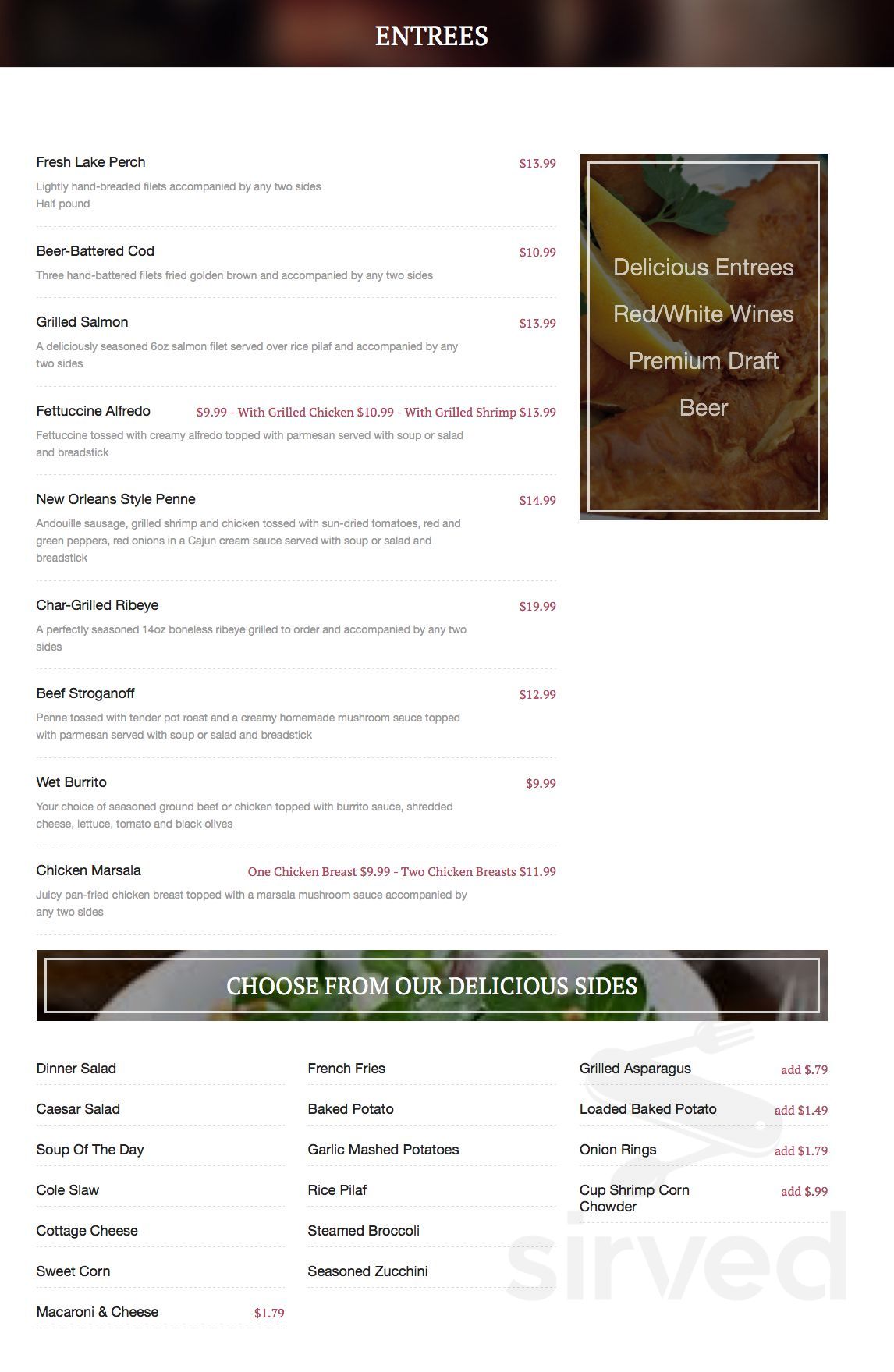 Coty's Landing menus in Saginaw, Michigan, United States