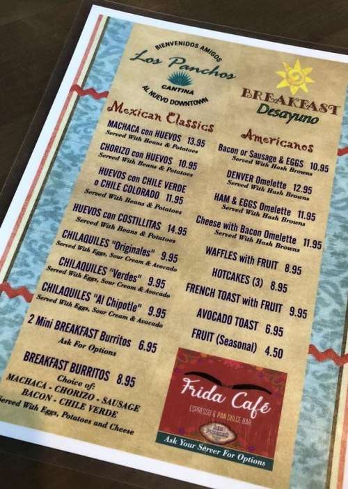 Frida Cafe menu in Fresno, California, USA