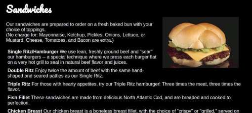 Menu for G D Ritzy's in Evansville, IN | Sirved